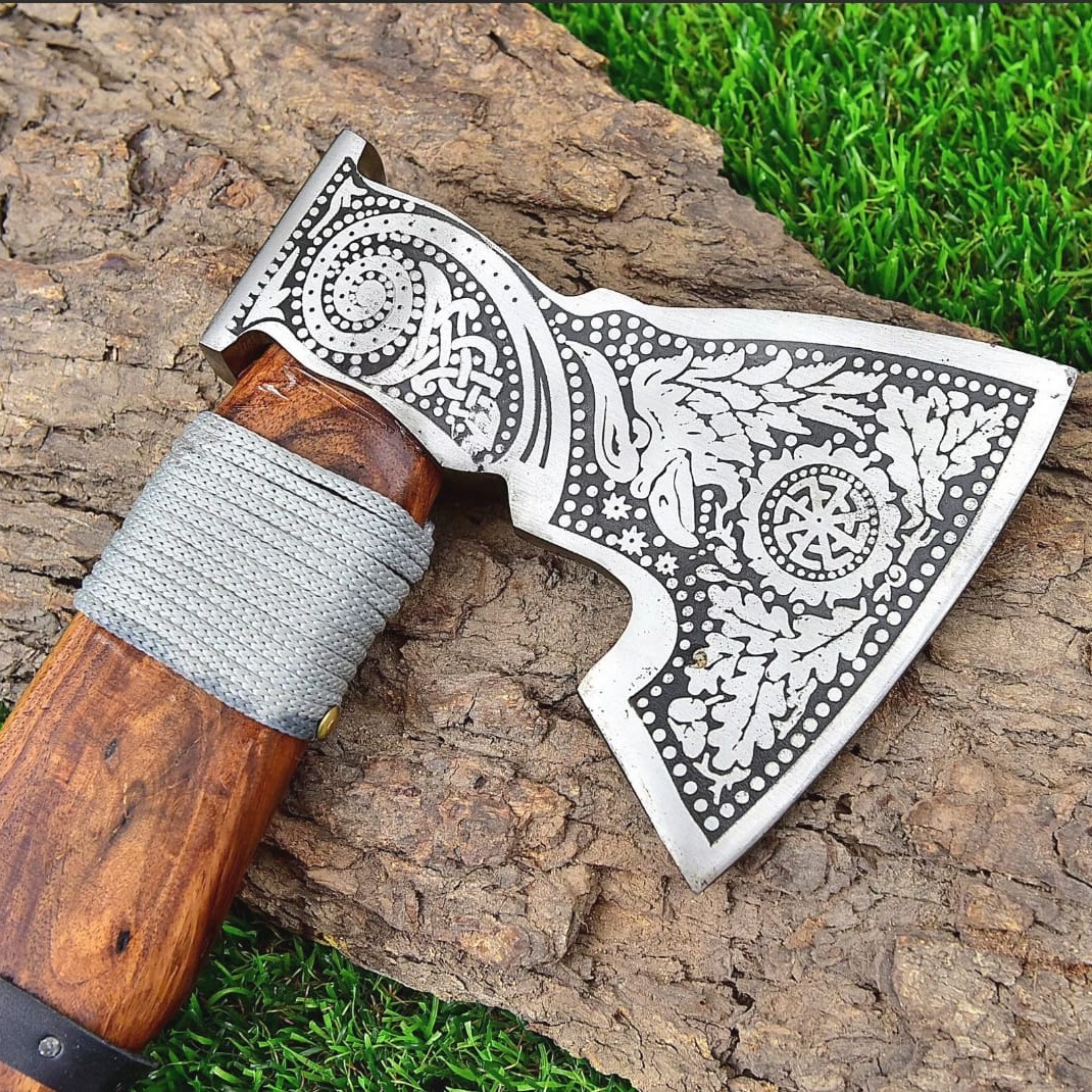 Hand Forged Carbon Steel Hatchet Tomahawk Hunting Viking Axe | Inspire ...