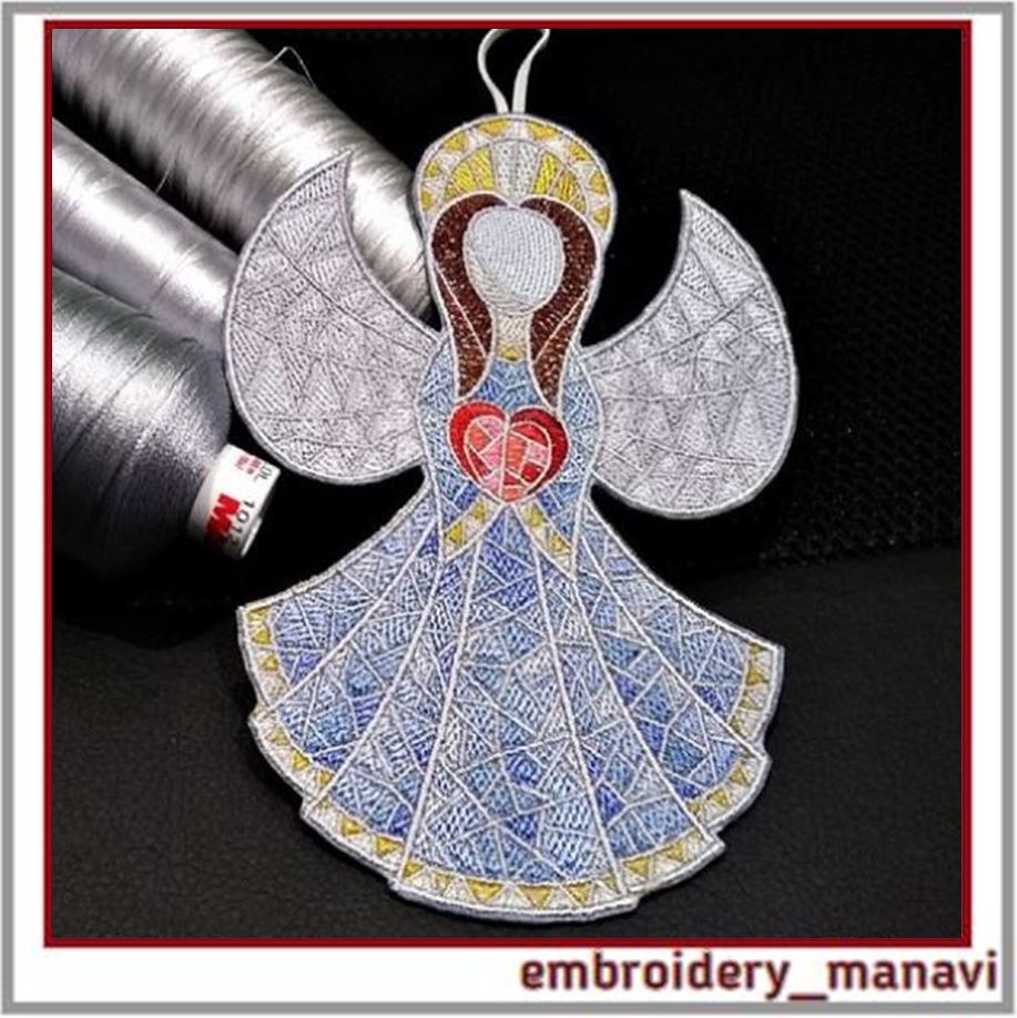In the hoop Angel of Love embroidery design 2 types. - Inspire Uplift