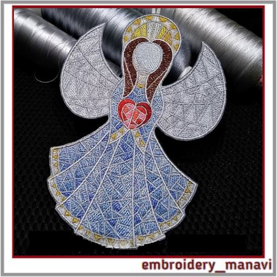 In the hoop Angel of Love embroidery design 2 types. - Inspire Uplift