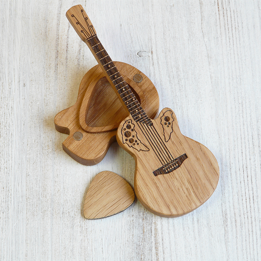 Personalized guitar pick holder, wooden custom plectrum box, - Inspire ...