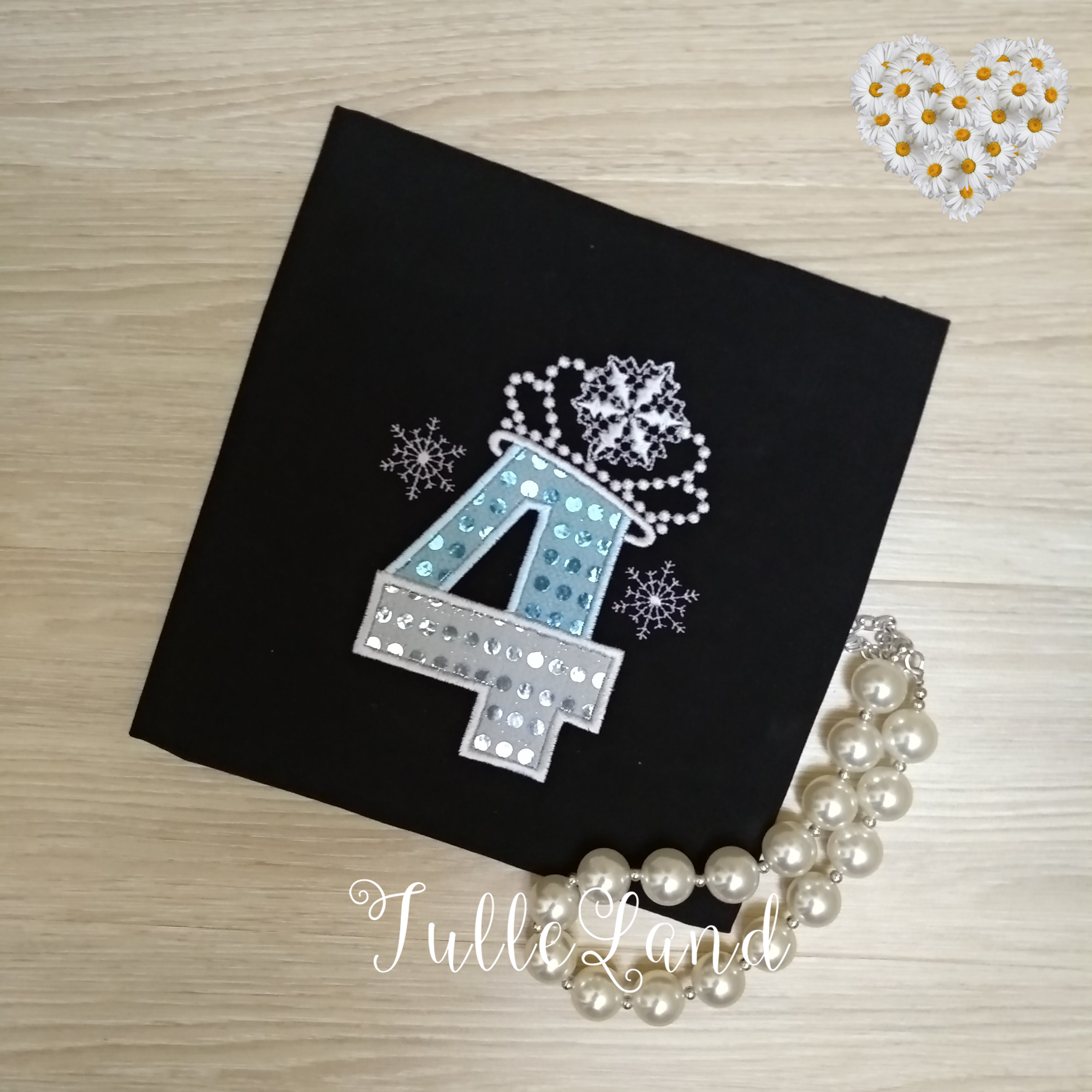 Snow Queen Birthday Number 4 Letter Alpha Snowflake Design - Inspire Uplift