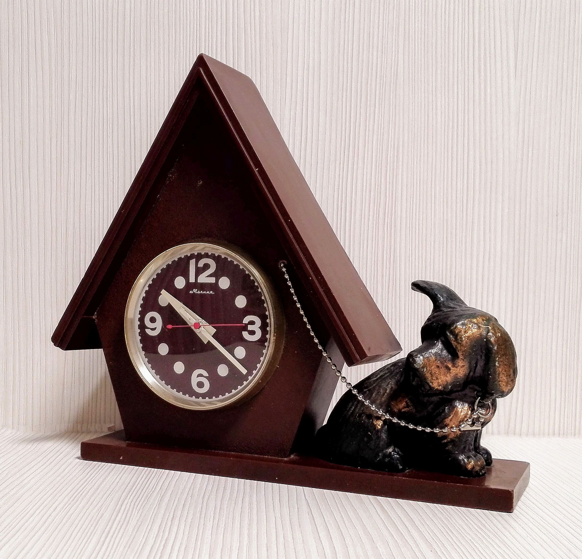 Soviet Vintage Mechanical Desk Clock Molnija. Antique mantel - Inspire ...
