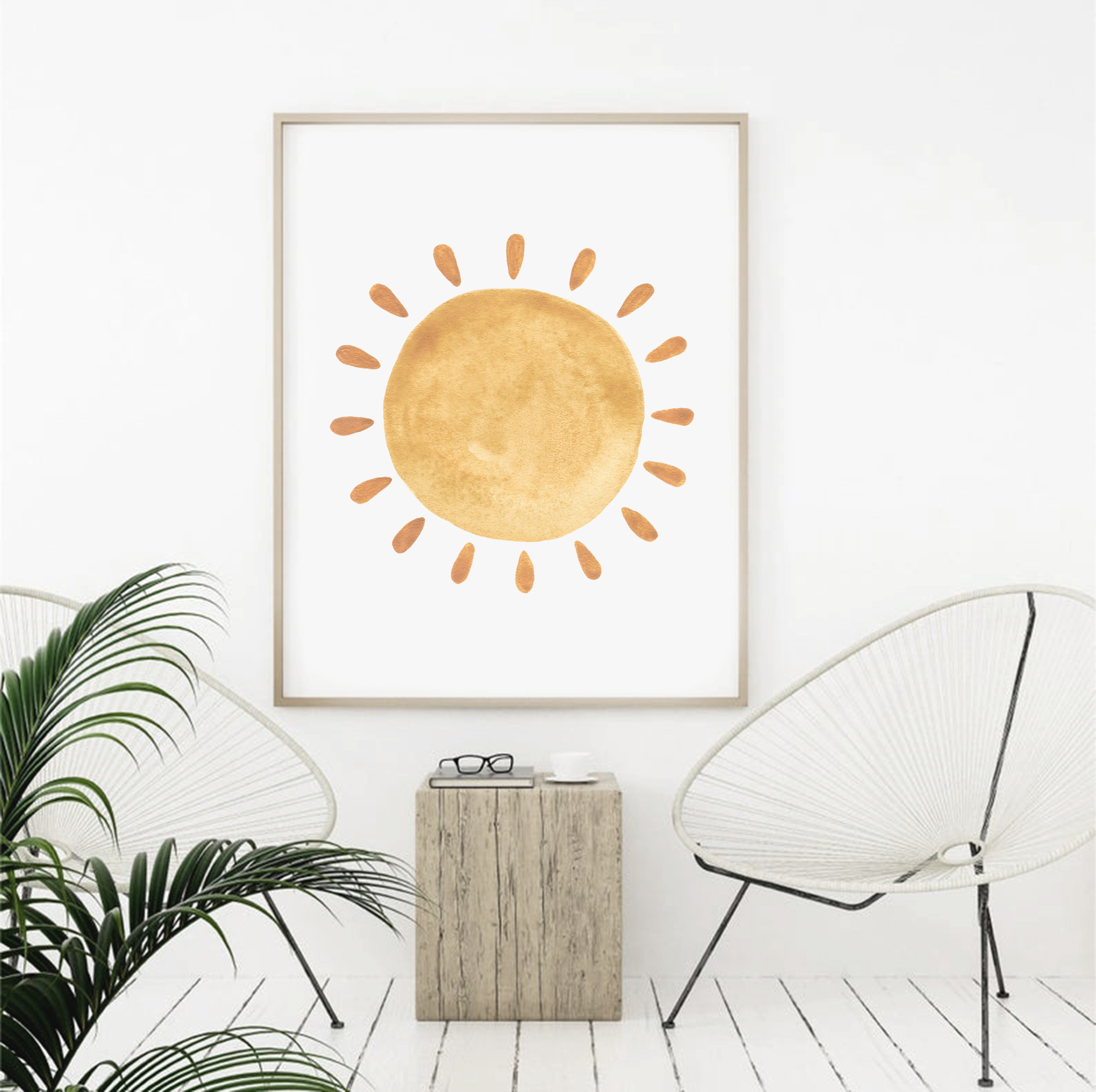 Sun nursery print, Watercolor sun print, Sun printable art - Inspire Uplift