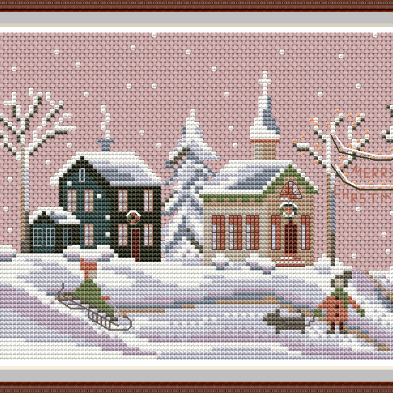 Winter Cross Stitch, Christmas Sampler Primitive Winter Vill - Inspire ...
