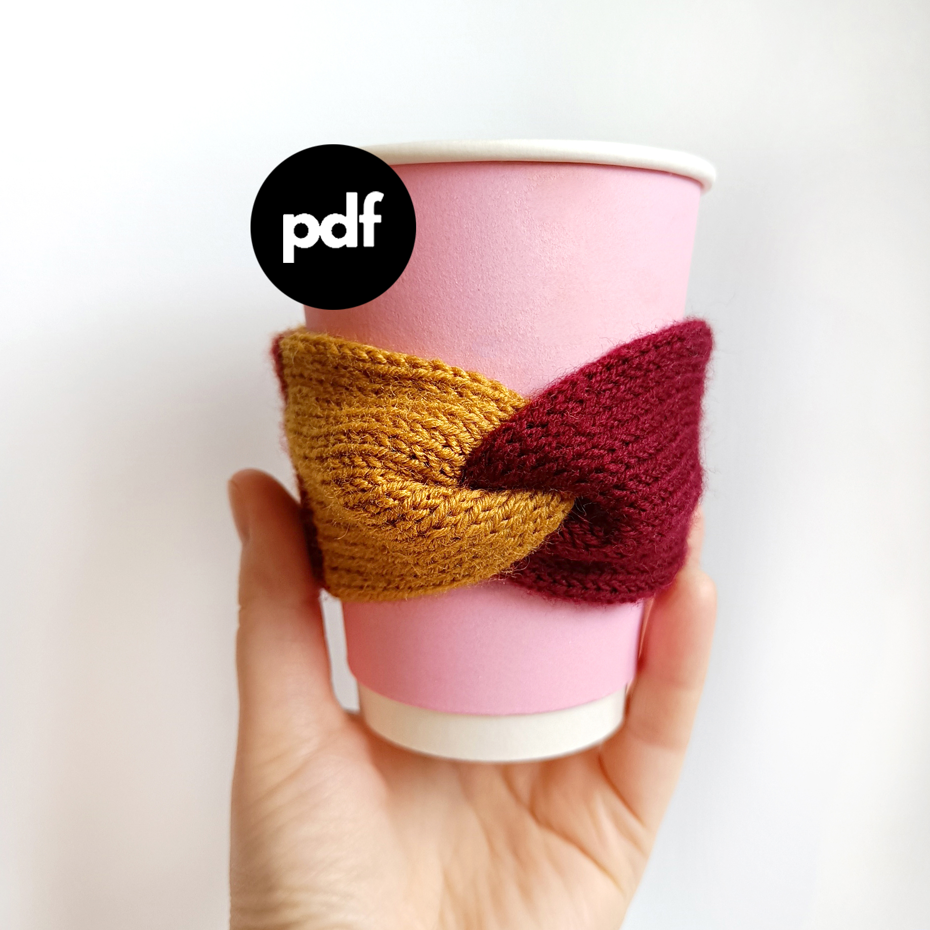 Gryffindor Coffee cup holder knitting pattern - Inspire Uplift