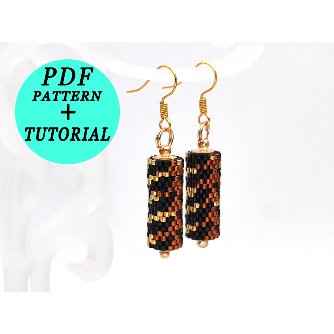 Step by step tutorial tube earrings, PDF pattern earrings, D | Inspire ...