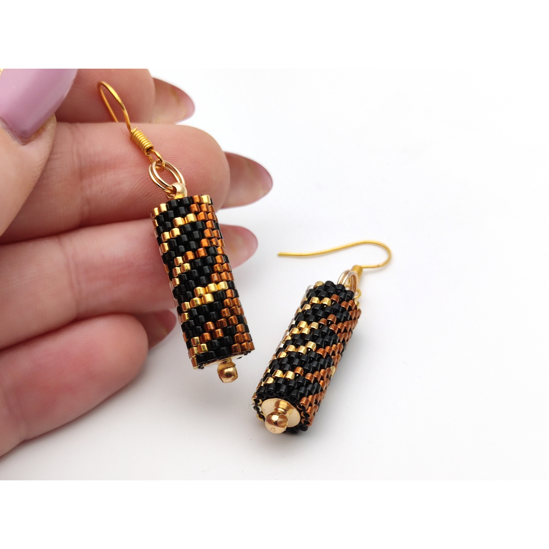 Step by step tutorial tube earrings, PDF pattern earrings, D - Inspire ...
