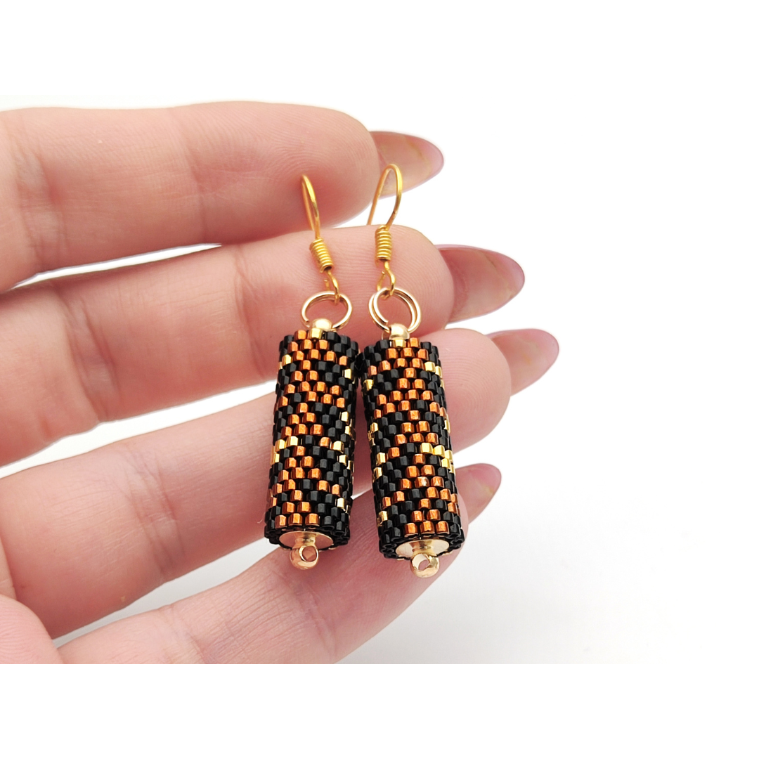 Step by step tutorial tube earrings, PDF pattern earrings, D - Inspire ...