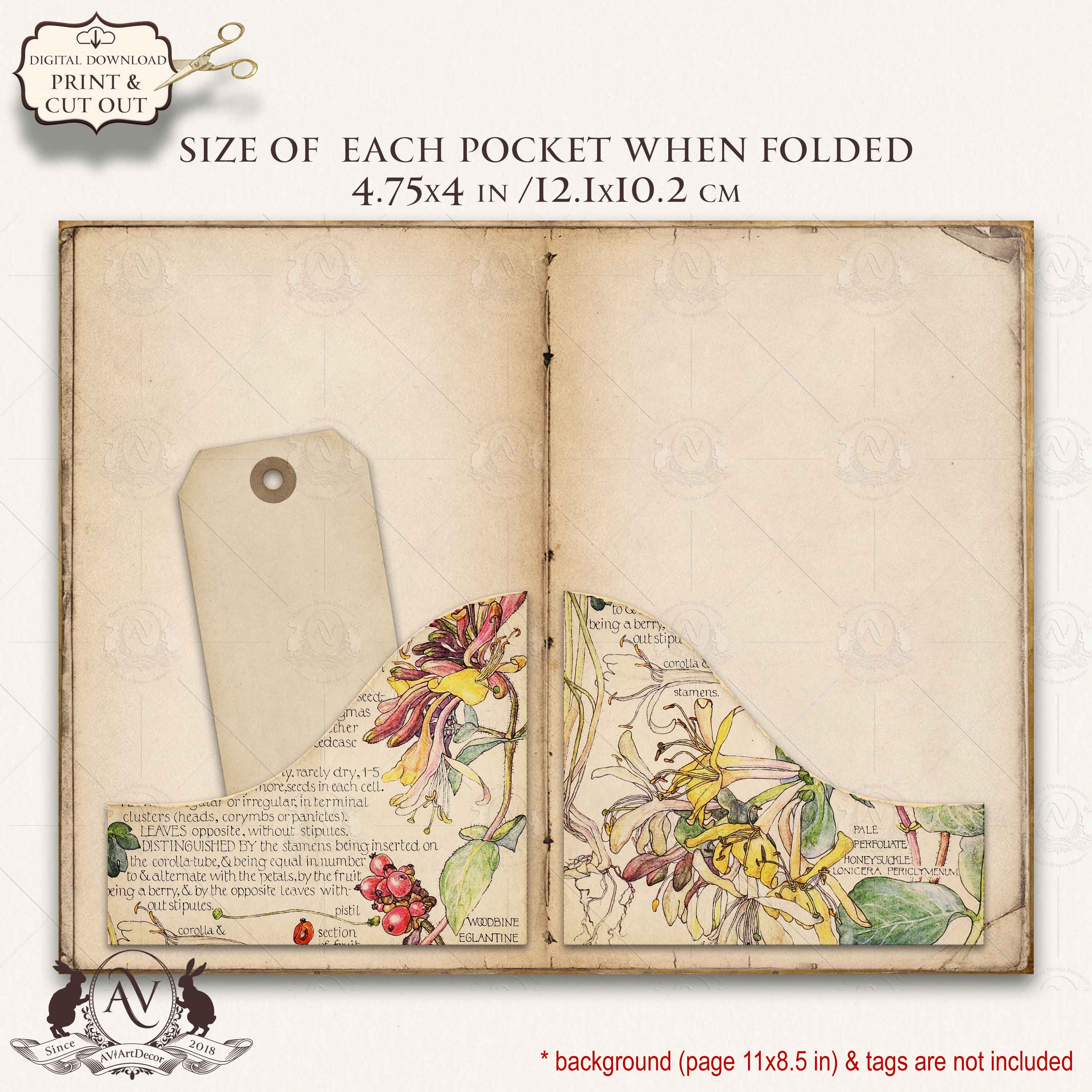 Wildflower Junk Journal Pockets Printable AVAD1SP - Inspire Uplift