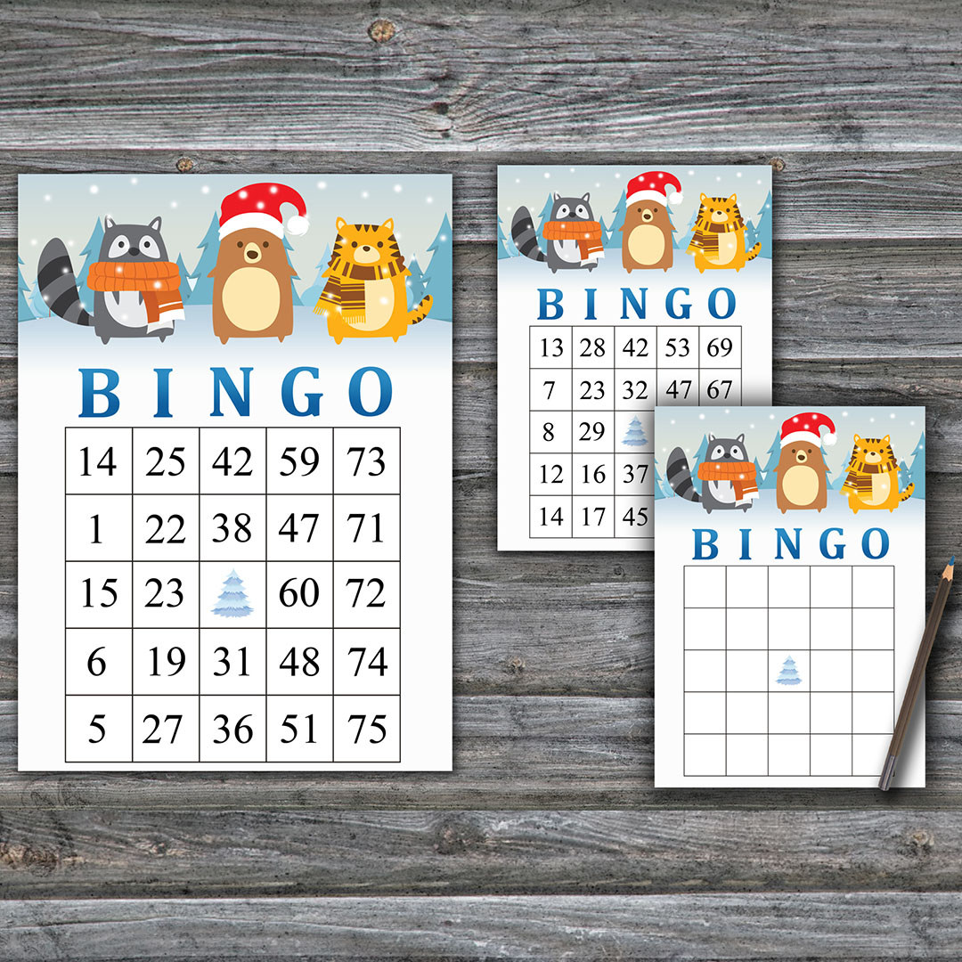 Winter animals bingo game card,Christmas bingo game card,Chr | Inspire ...