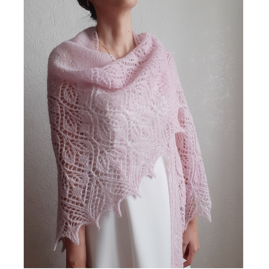 PDF Knitting Pattern Knit Lace Wedding Shawl Wrap for Ladies - Inspire ...