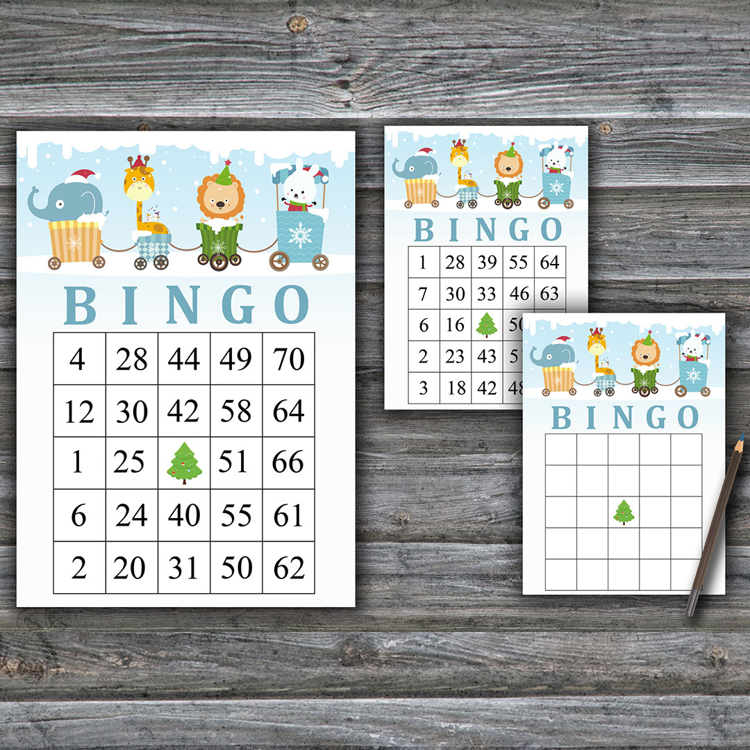 Animals train bingo game card,Christmas bingo game card,Chri | Inspire ...