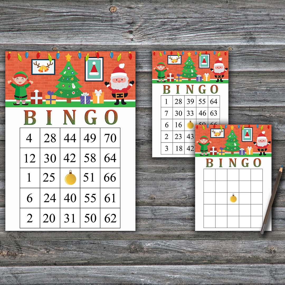 Santa and elf bingo game card,Christmas bingo game card,Chri | Inspire ...