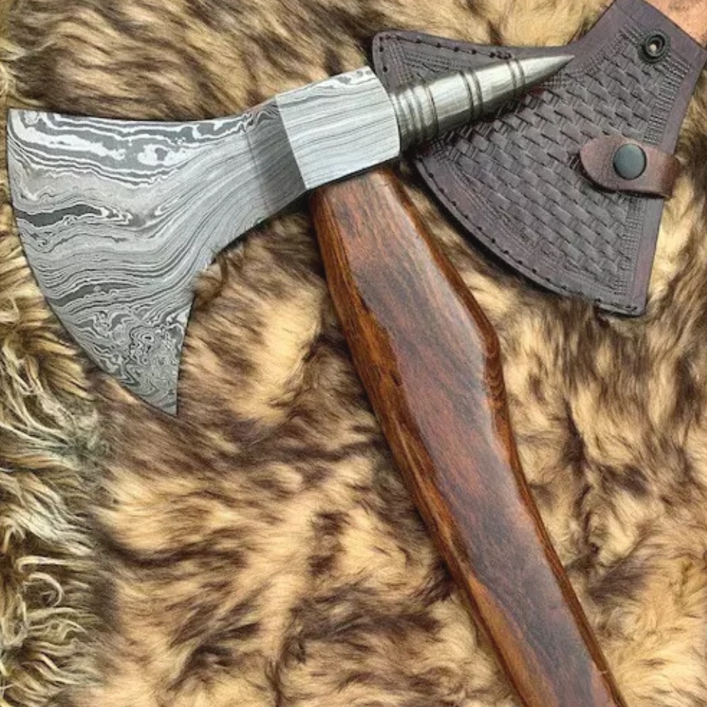 Handmade Damascus Steel hatchet Tomahawk Hunting Viking Axe | Inspire ...