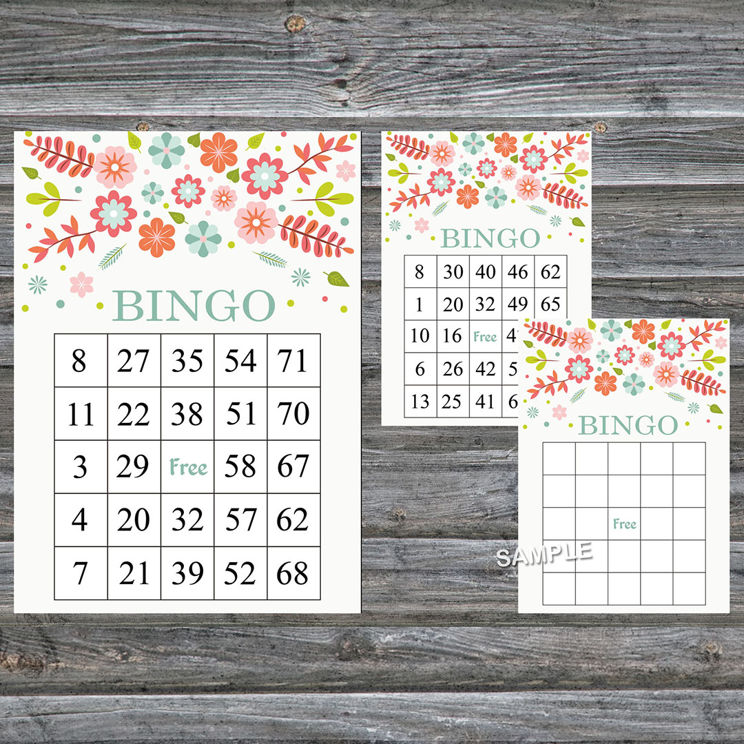 Flowers bingo game card,Floral bingo game card,Floral Printa | Inspire ...