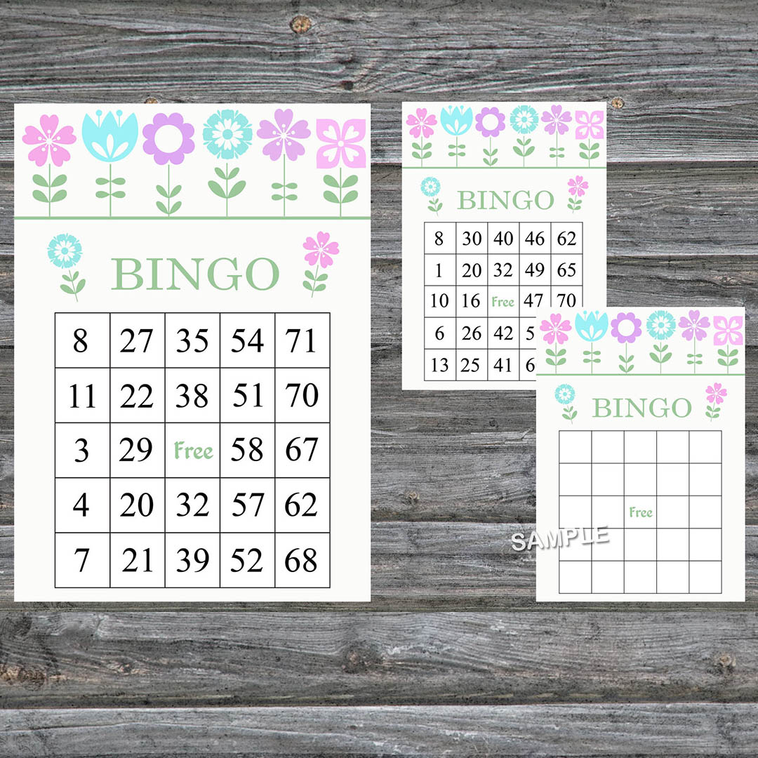 Flowers bingo game card,Floral bingo game card,Floral Printa | Inspire ...