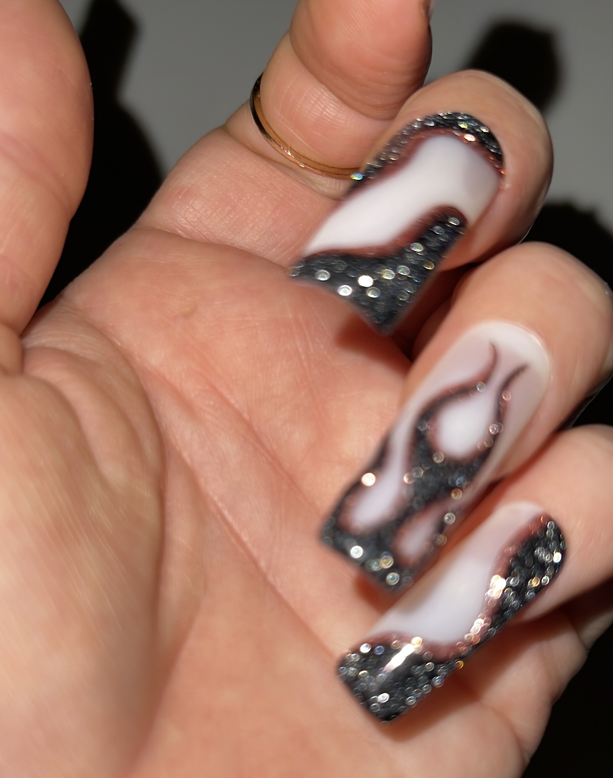 Fake nails Shine Galaxi fire sets by Kira B | Custom nails - Inspire Uplift