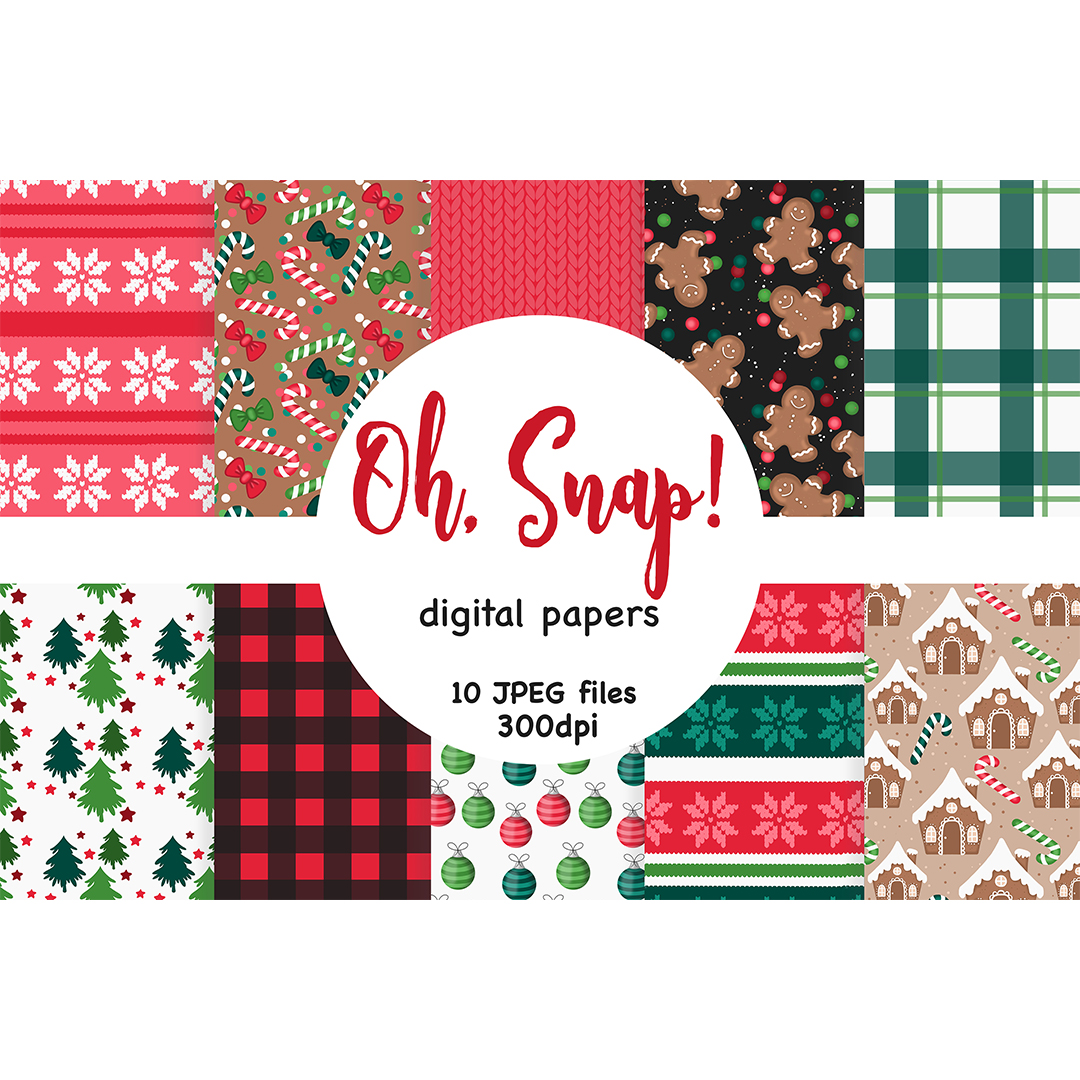 Christmas Digital Paper JPEG | Xmas Pattern - Inspire Uplift
