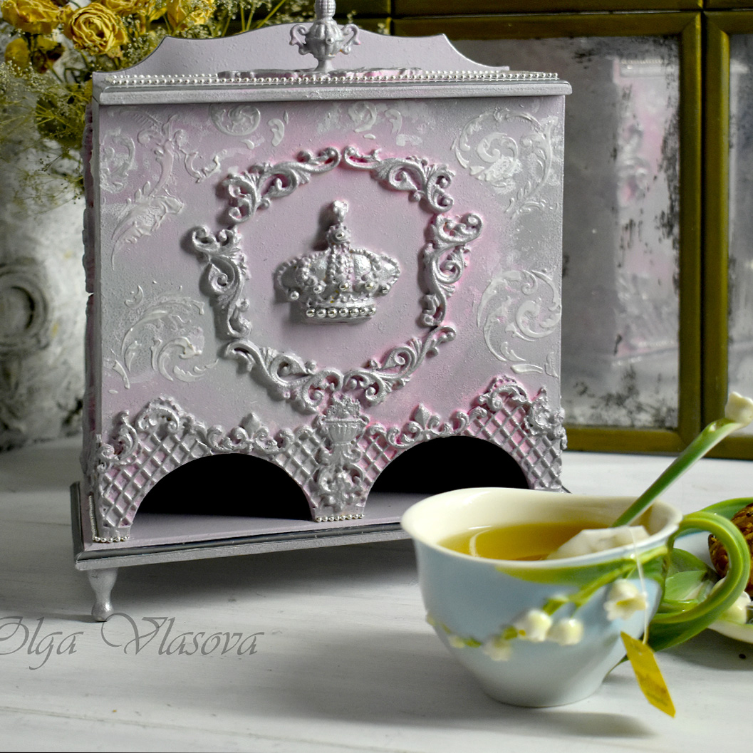 Pink Double Teahouse for Storing Disposable Tea Bags CROWN - Inspire Uplift