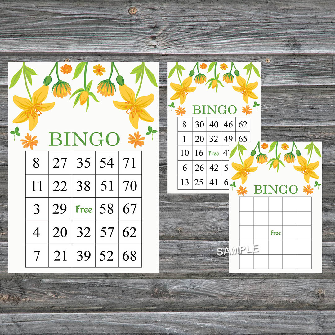 Narcissus flowers bingo game card,Floral bingo game card,Flo | Inspire ...
