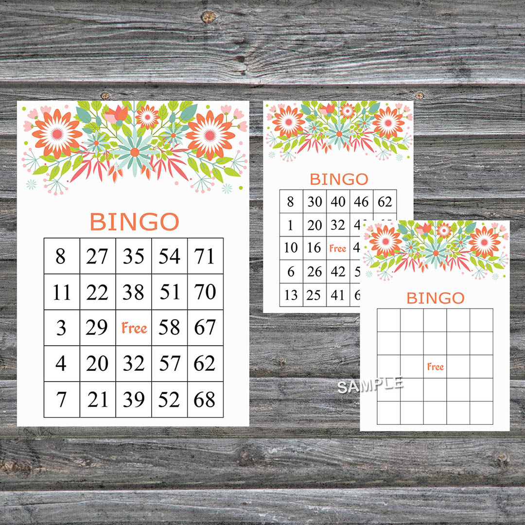Flowers bingo game card,Floral bingo game card,Floral Printa - Inspire ...