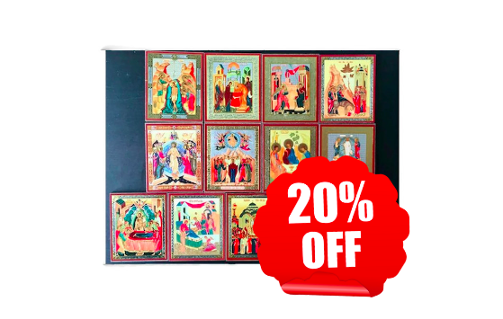 Feast Day Icon Set of 13 | Orthodox Icons silver and gold fo - Inspire ...