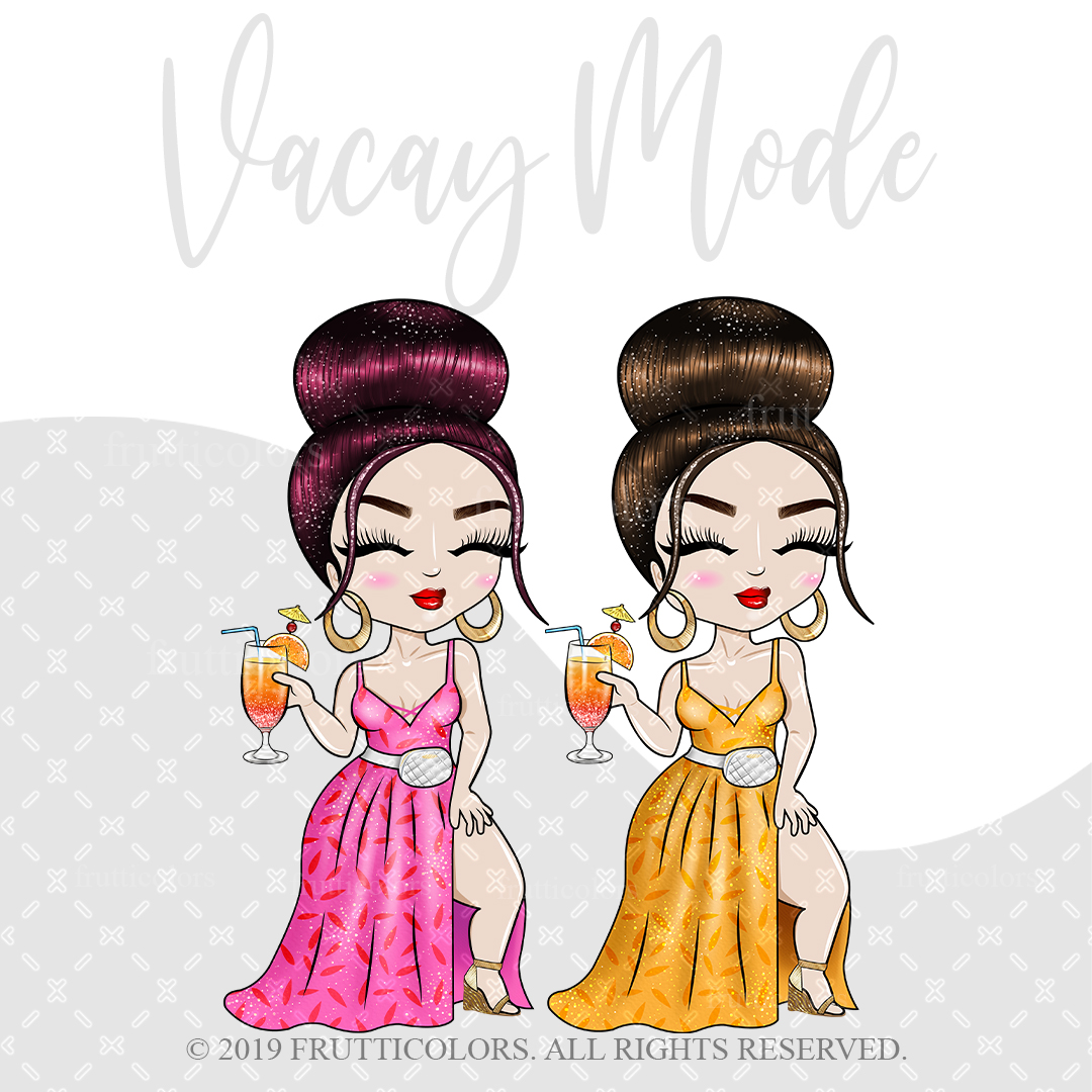 Vacay Mode Clipart | Cute Dolls | Summer Clipart | 30 PNG - Inspire Uplift