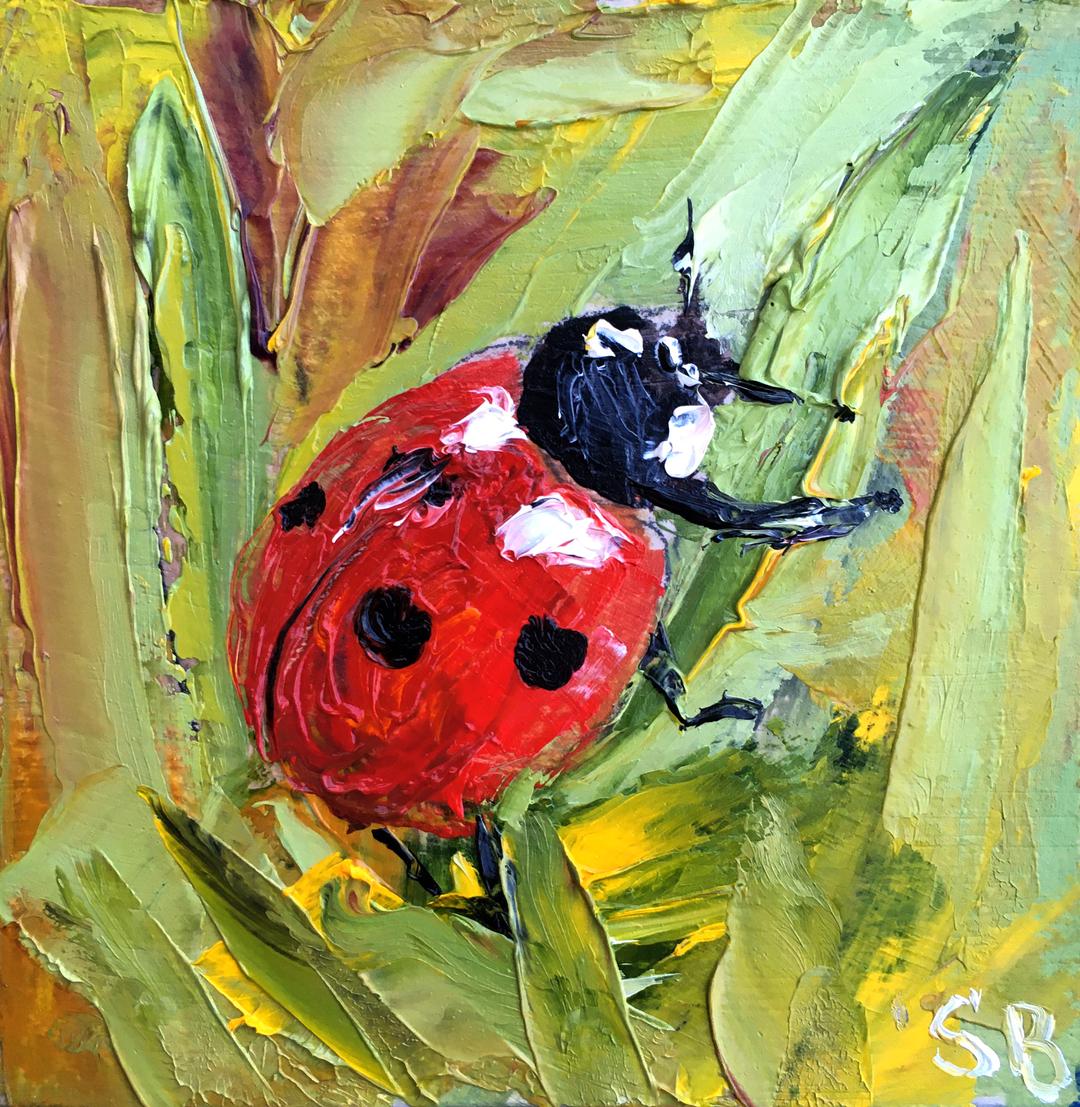 Ladybird Painting Original Art by SerjBond | Inspire Uplift