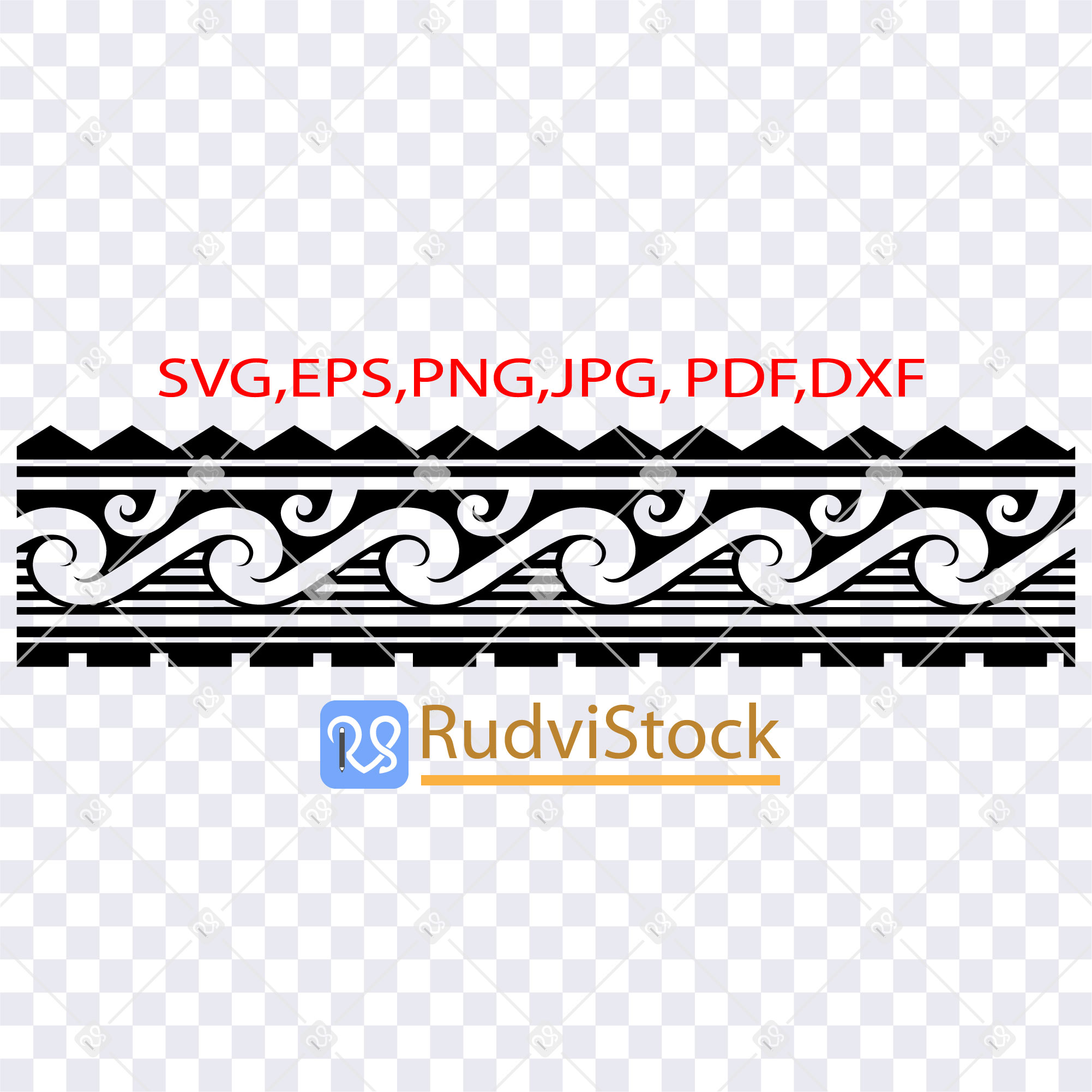 Polynesian New Zealand Maori seamless border pattern - Inspire Uplift