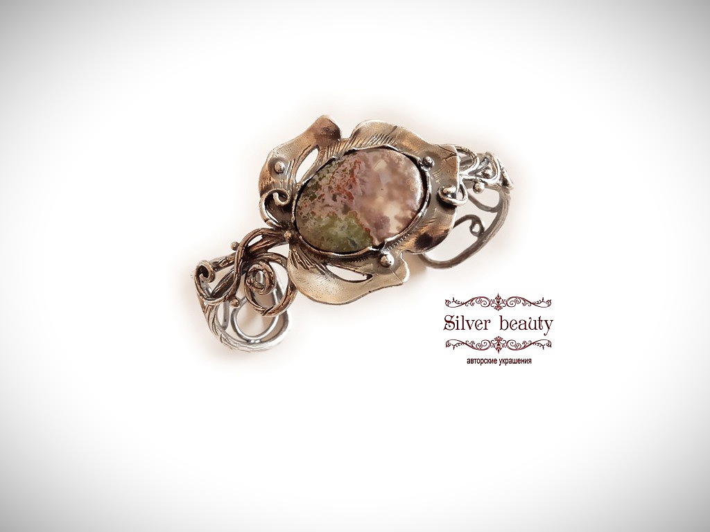 Handmade silver plated bracelet Free Size natural landscap - Inspire Uplift