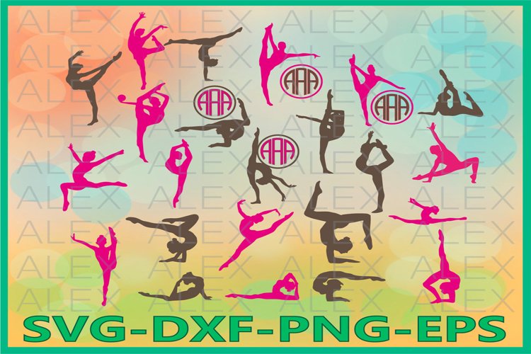 Gymnast SVG Files, Gymnasts Monogram Svg Files, Gymnastics | Inspire Uplift