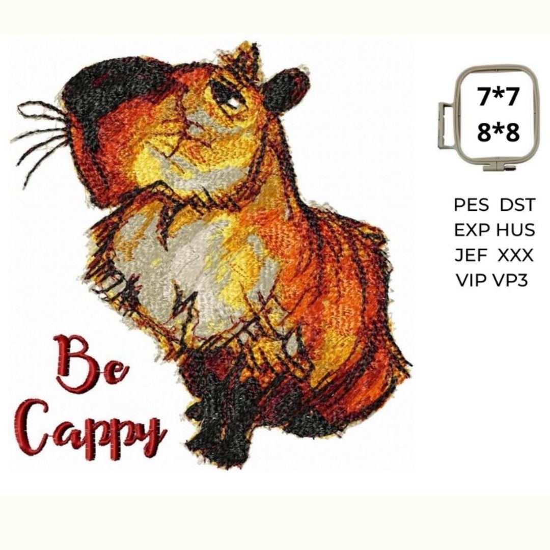 Capybara embroidery design Be cappy 2 sizes DIGITAL files fo - Inspire ...