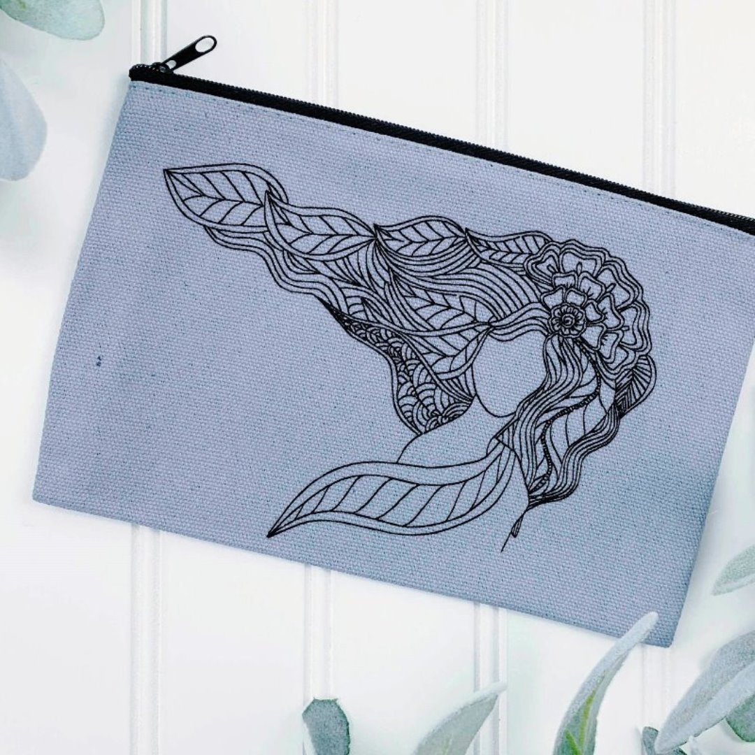 Zentangle Girl embroidery design 3 sizes DIGITAL machine - Inspire Uplift