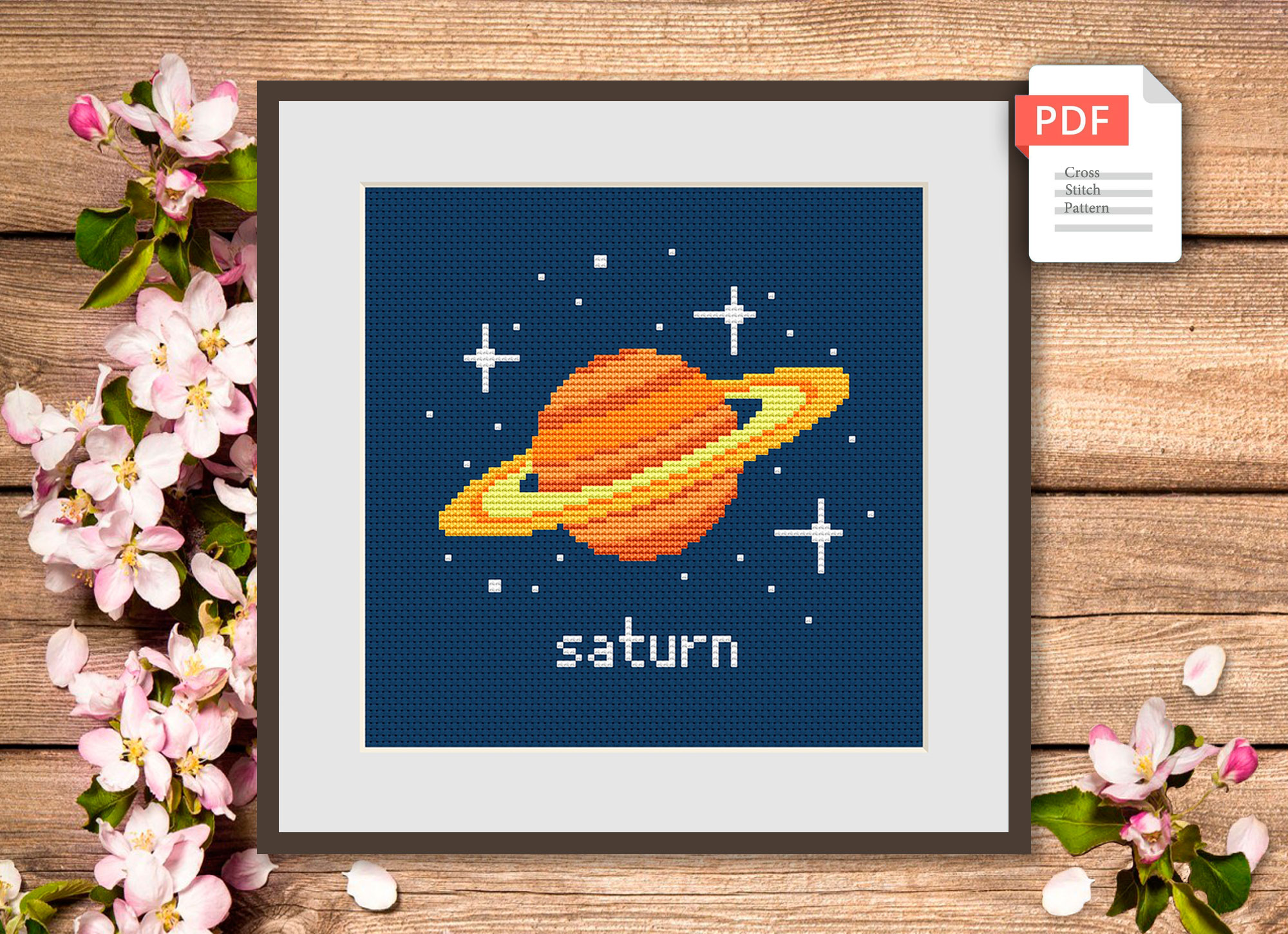Saturn Cross Stitch Pattern, Planets Cross Stitch Pattern, S - Inspire ...