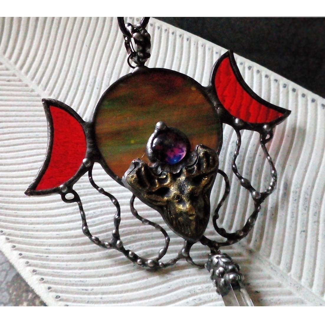 Deer antler jewelry. Deer head necklace. Triple moon. cresce - Inspire ...