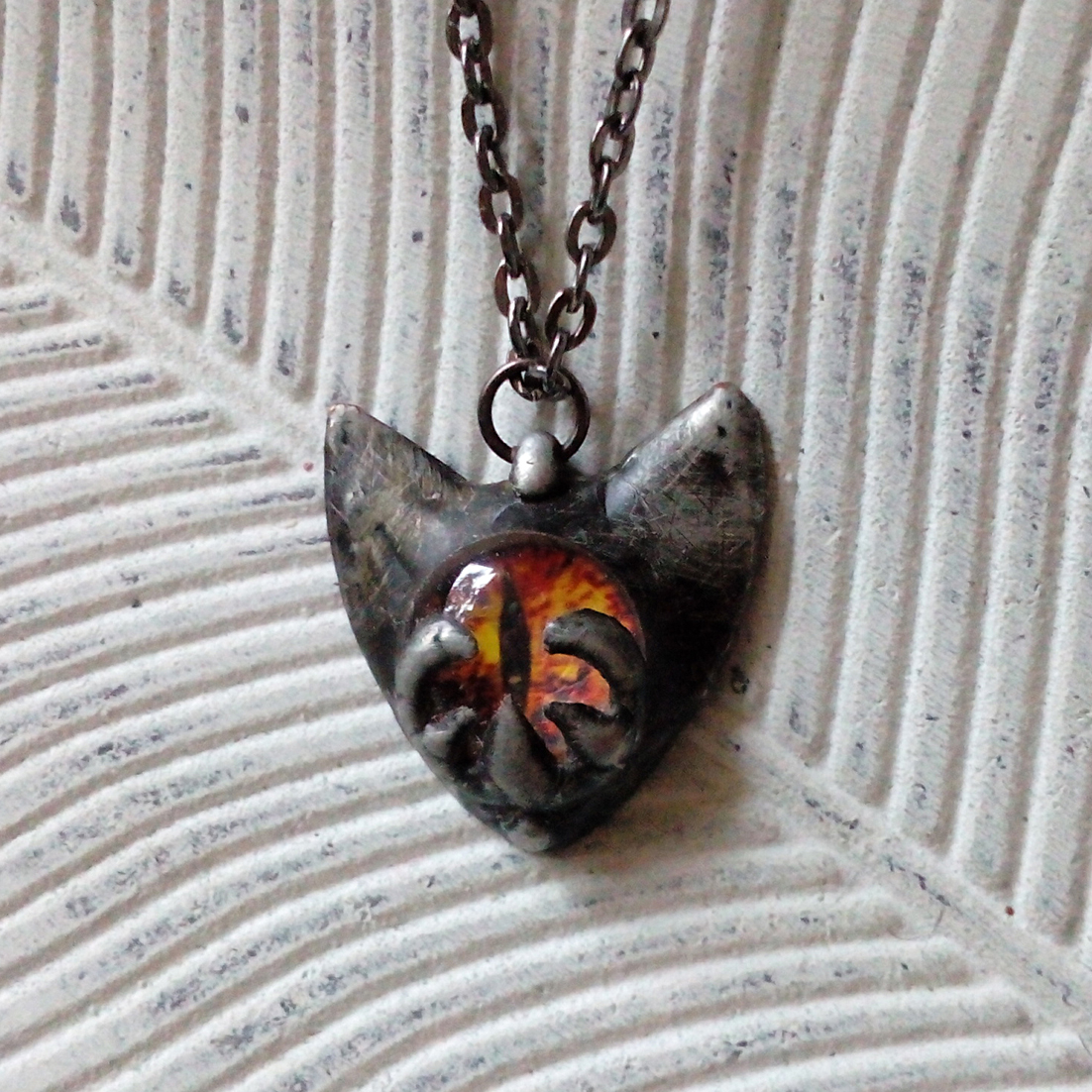CAT necklace, cat eye tin soldered pendant, cat lovers jewel | Inspire ...
