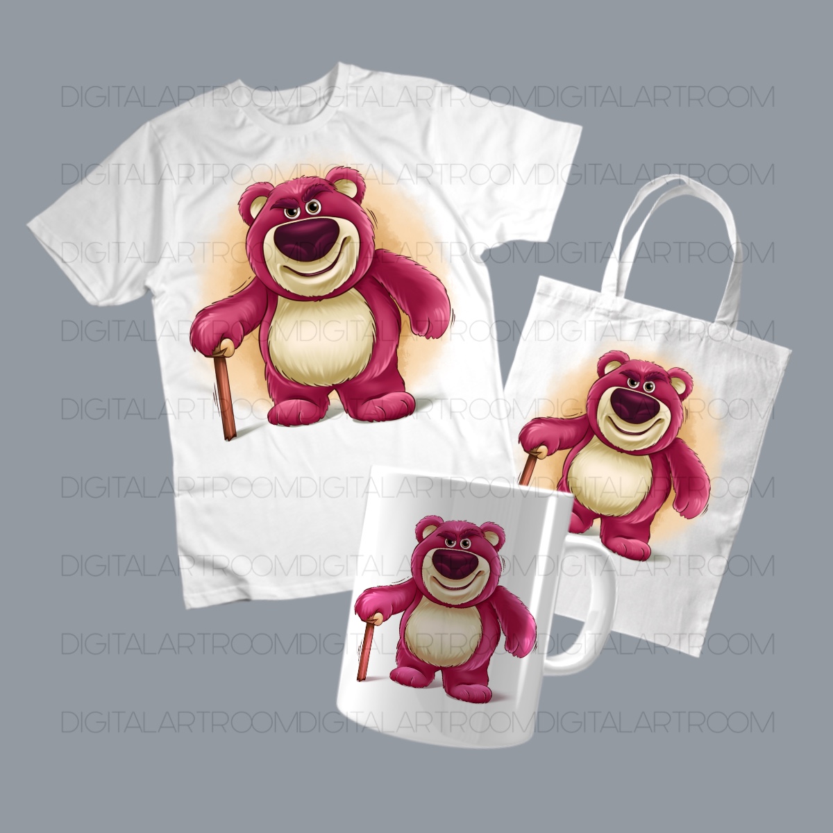 Cartoon bear Lotso, sublimation design, print template - Inspire Uplift