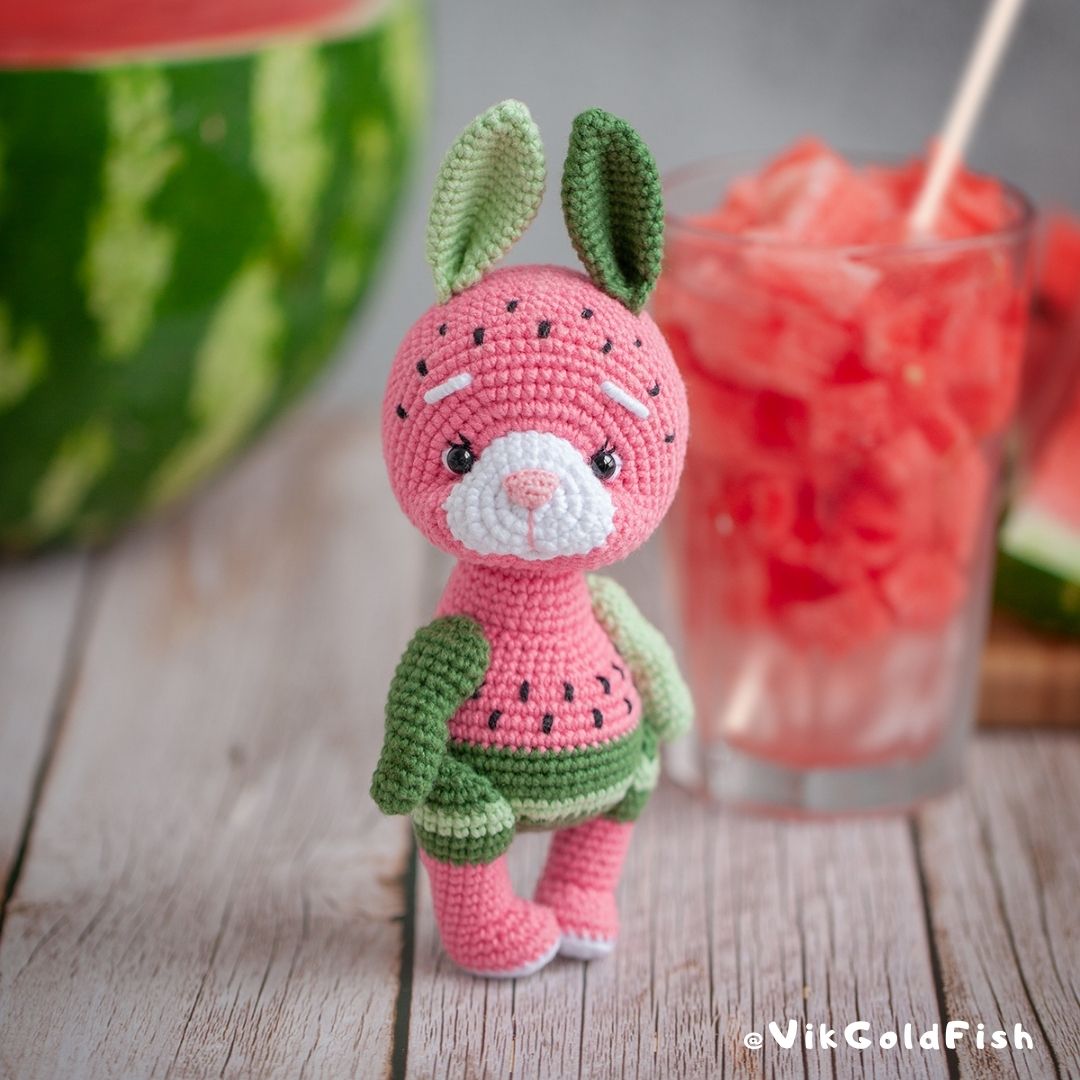 Amigurumi Pattern Rabbit - Pattern Watermelon Rabbit - Inspire Uplift