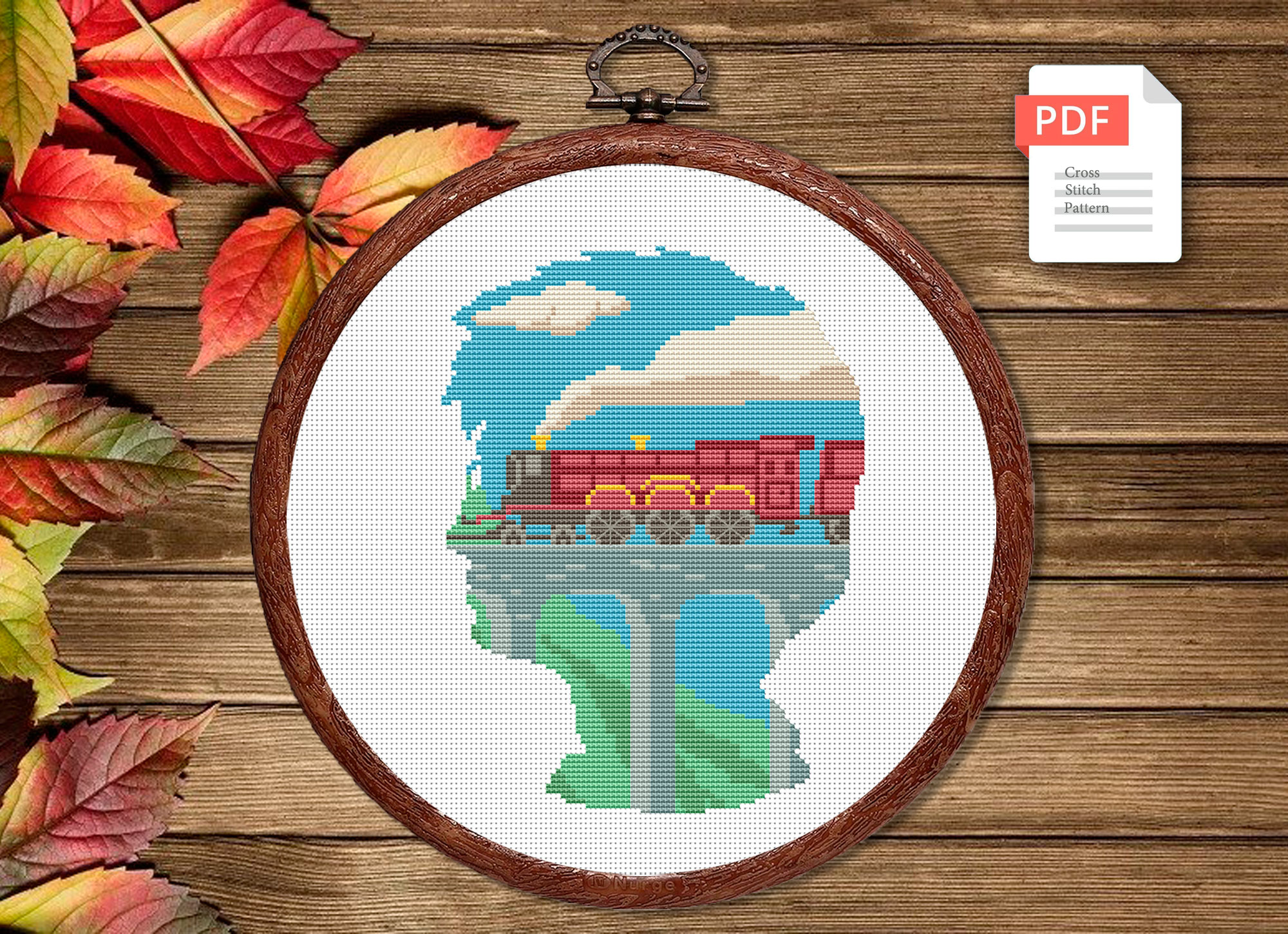 Magic Train Cross Stitch Pattern, Movies Cross Stitch Patter | Inspire ...
