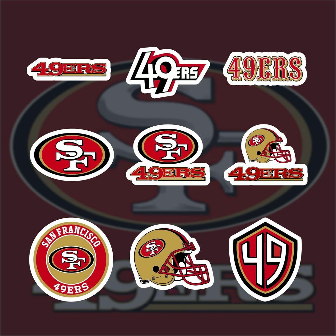 San Francisco 49ers Die Cut Vinyl Decal Set of 9 by 2in Car - Inspire ...