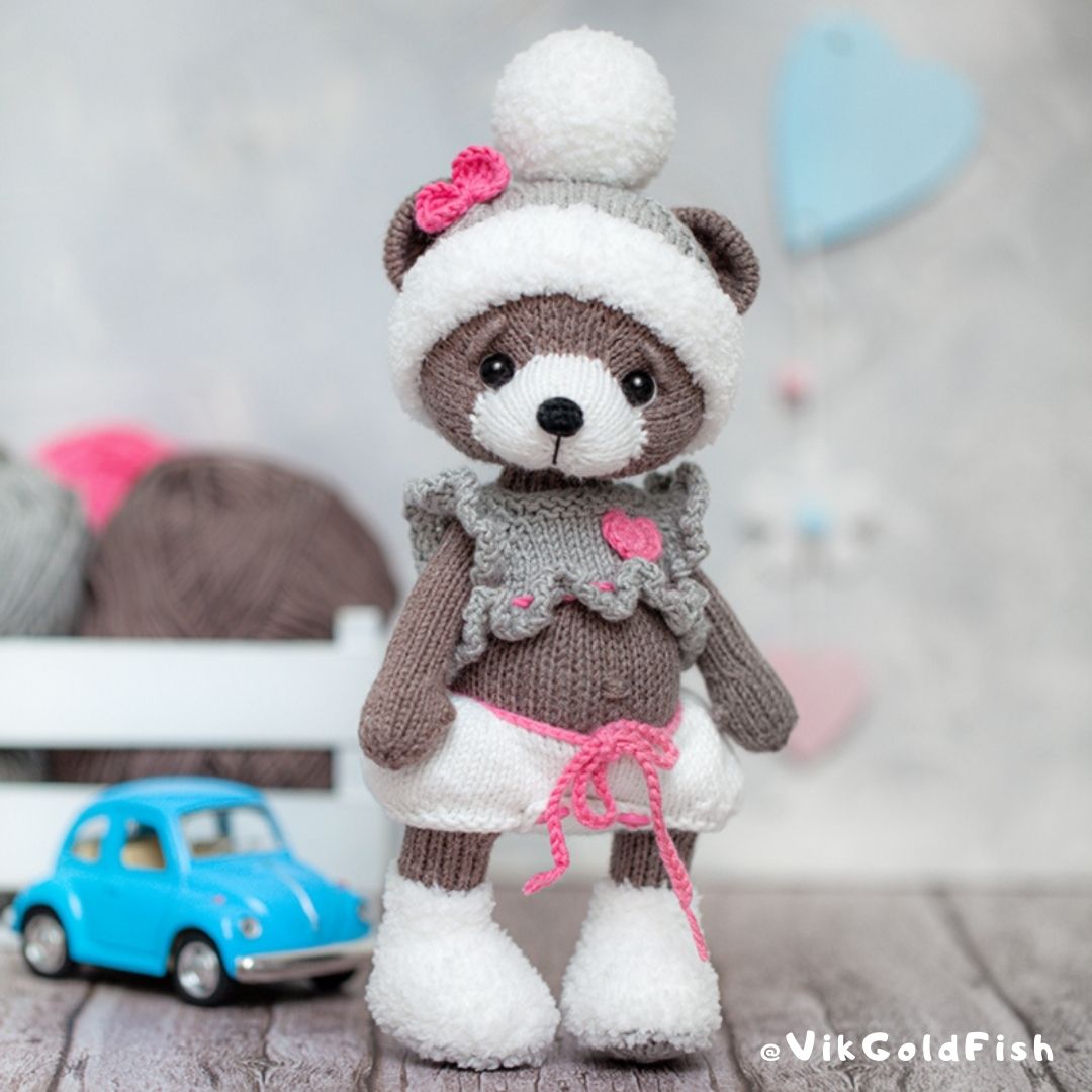 Knitted toy Pattern, Knitted Bear Pattern | Inspire Uplift