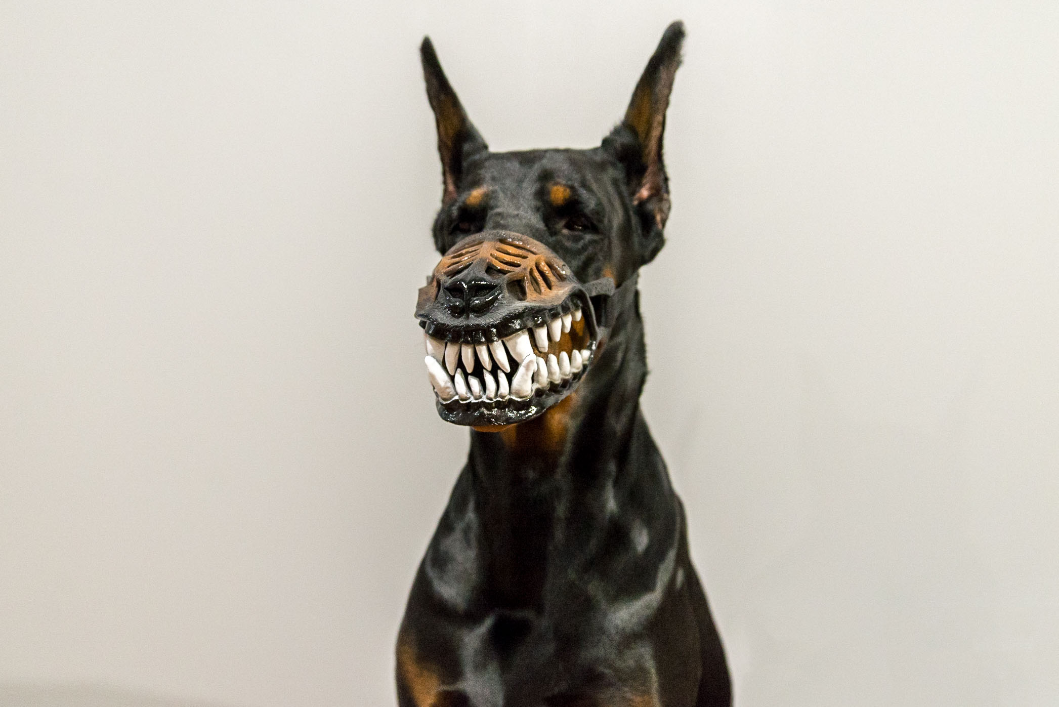 Pet Gift Werewolf Dog muzzle Scary Doberman muzzle Bloodless - Inspire ...