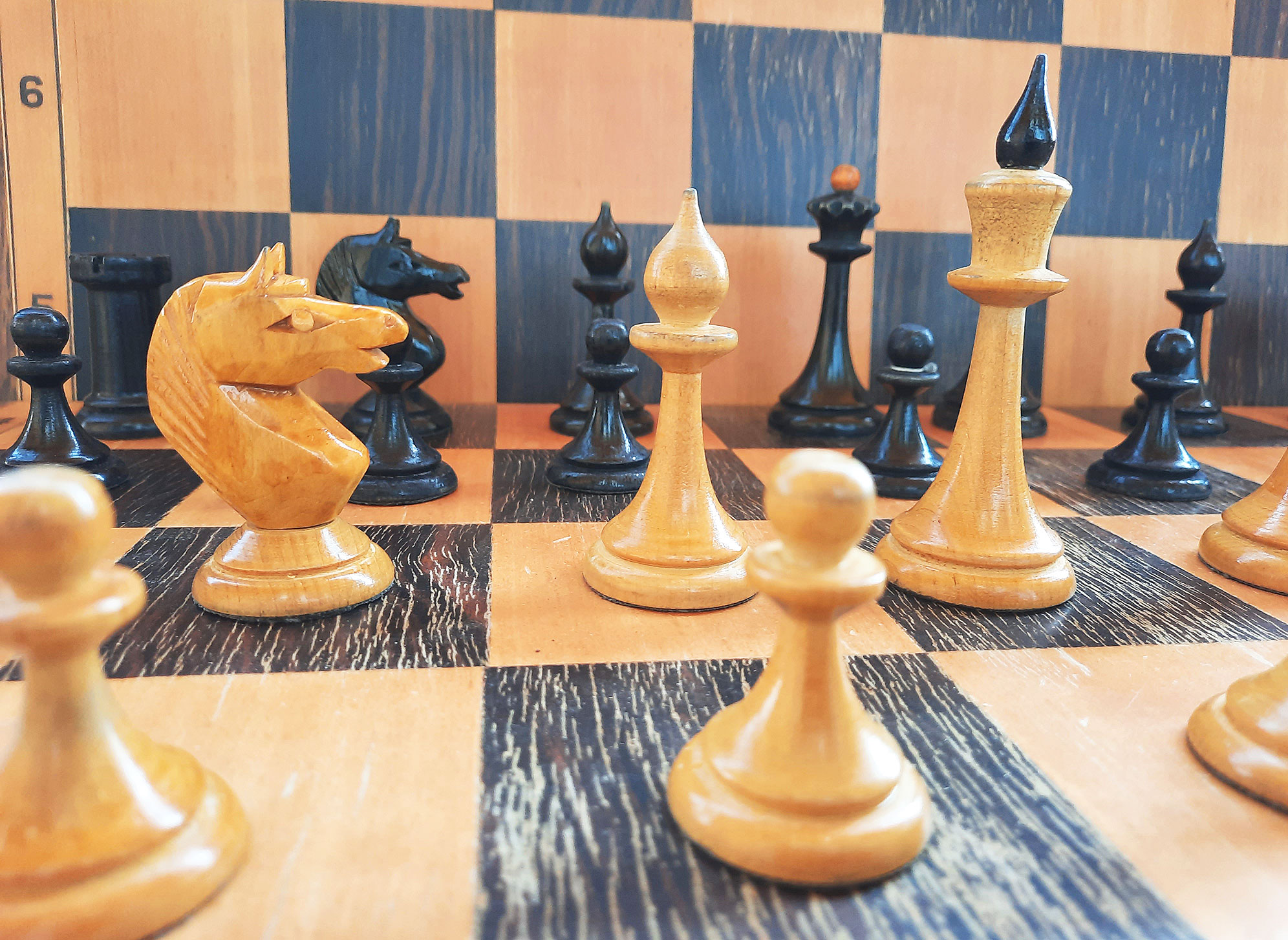 Soviet 1950s vintage wooden chessmen set, Old Russian chess - Inspire ...