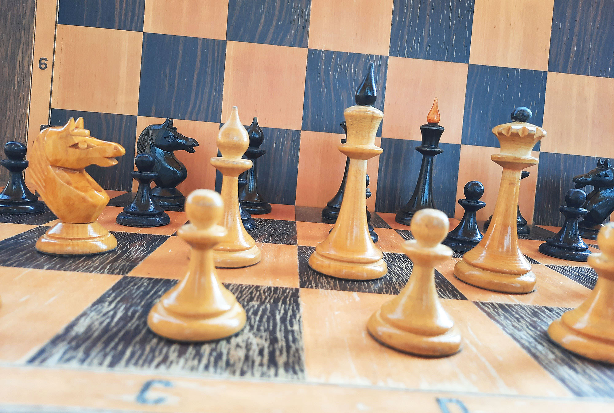Soviet 1950s vintage wooden chessmen set, Old Russian chess - Inspire ...