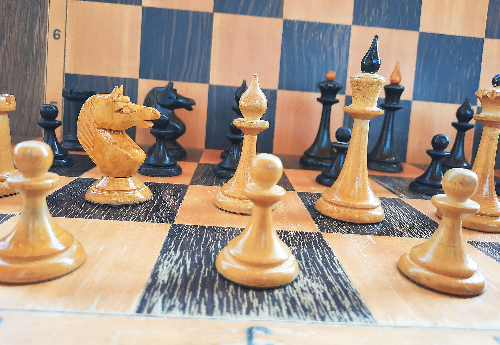 Soviet 1950s vintage wooden chessmen set, Old Russian chess - Inspire ...