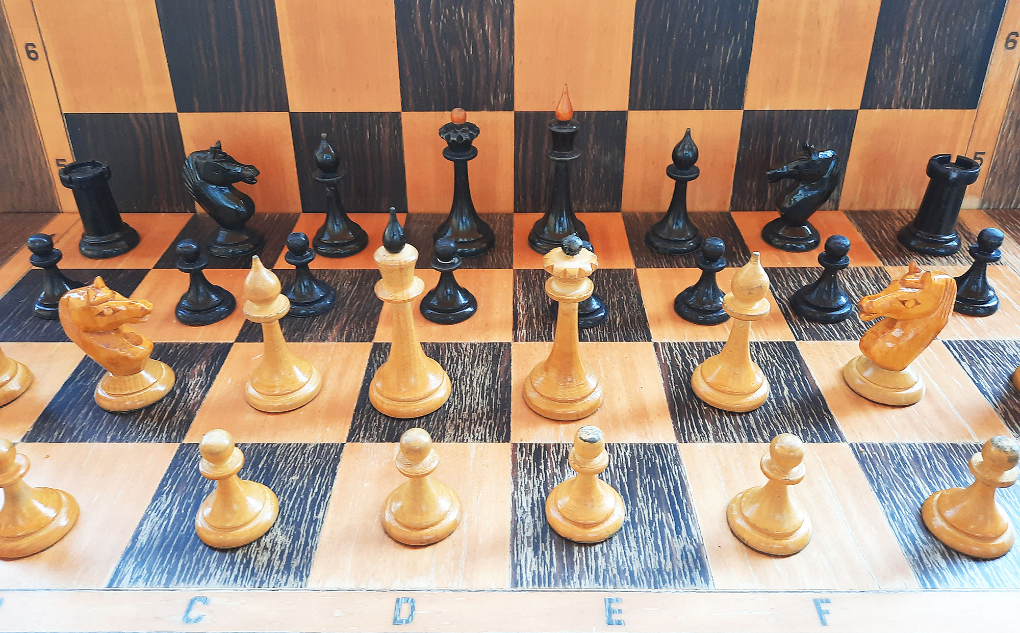 Soviet 1950s vintage wooden chessmen set, Old Russian chess - Inspire ...