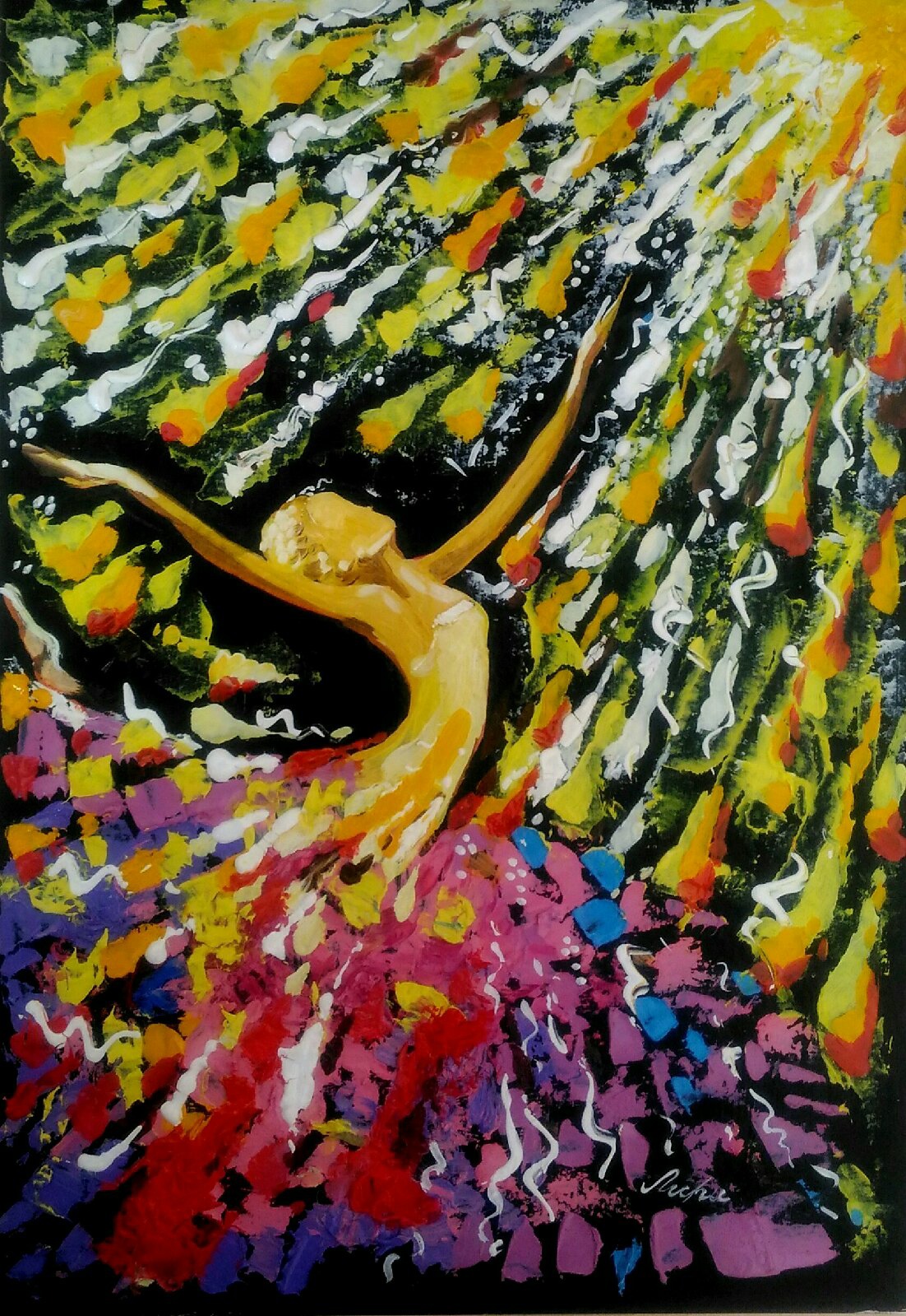 Dance Art Ballet Oil Painting Original Art Dance Music 11-8 | Inspire ...