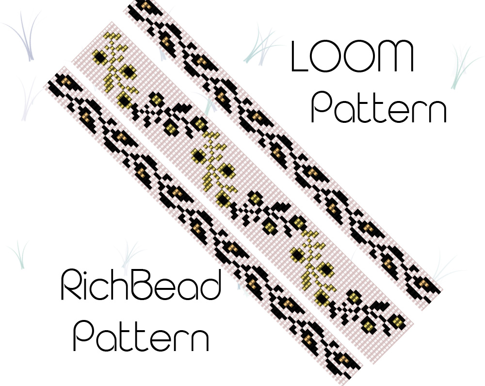 Flower narrow beading loom patterns bracelet Bead loom patte | Inspire ...
