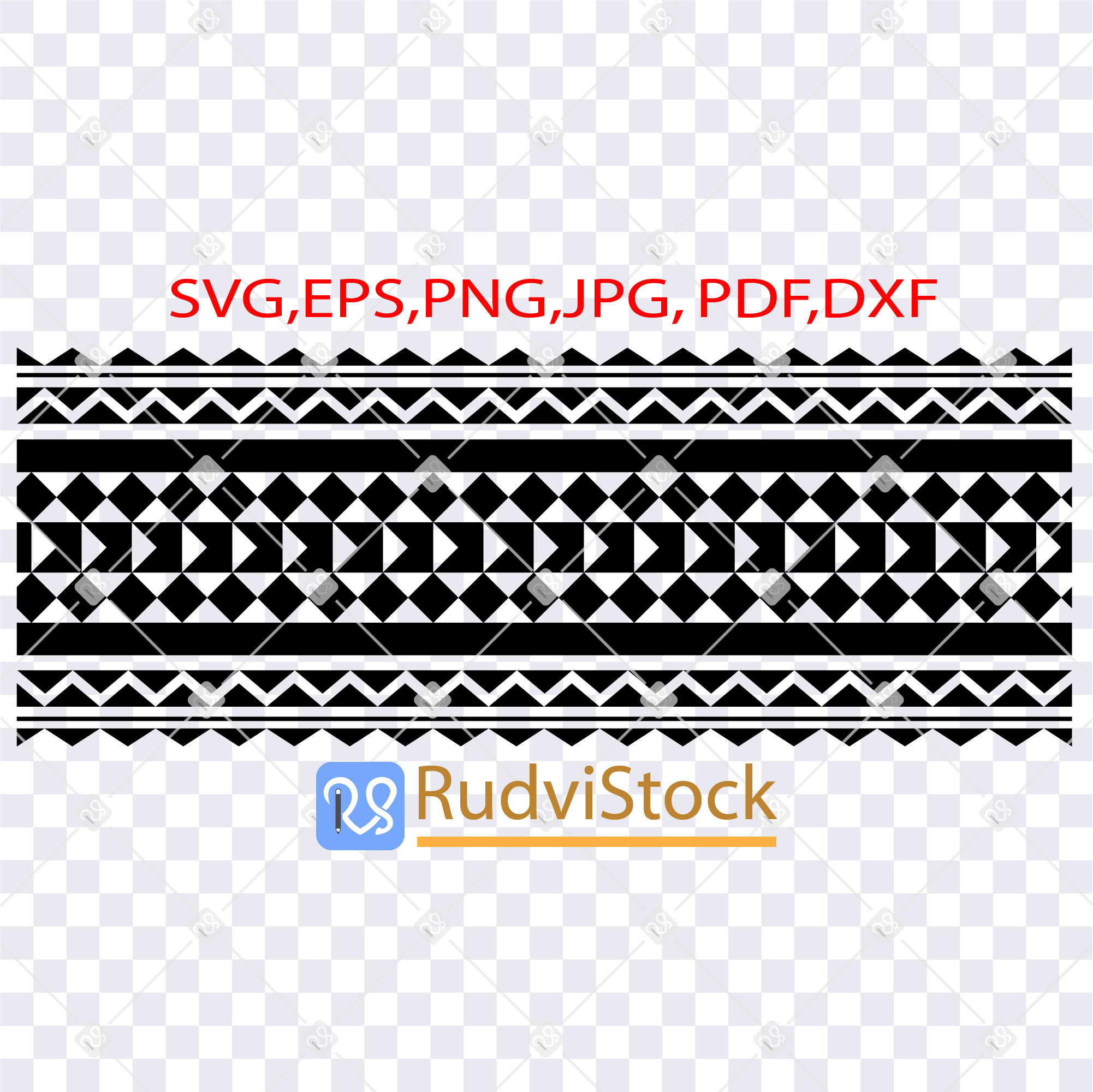 Samoan tattoo tribal seamless border pattern - Inspire Uplift