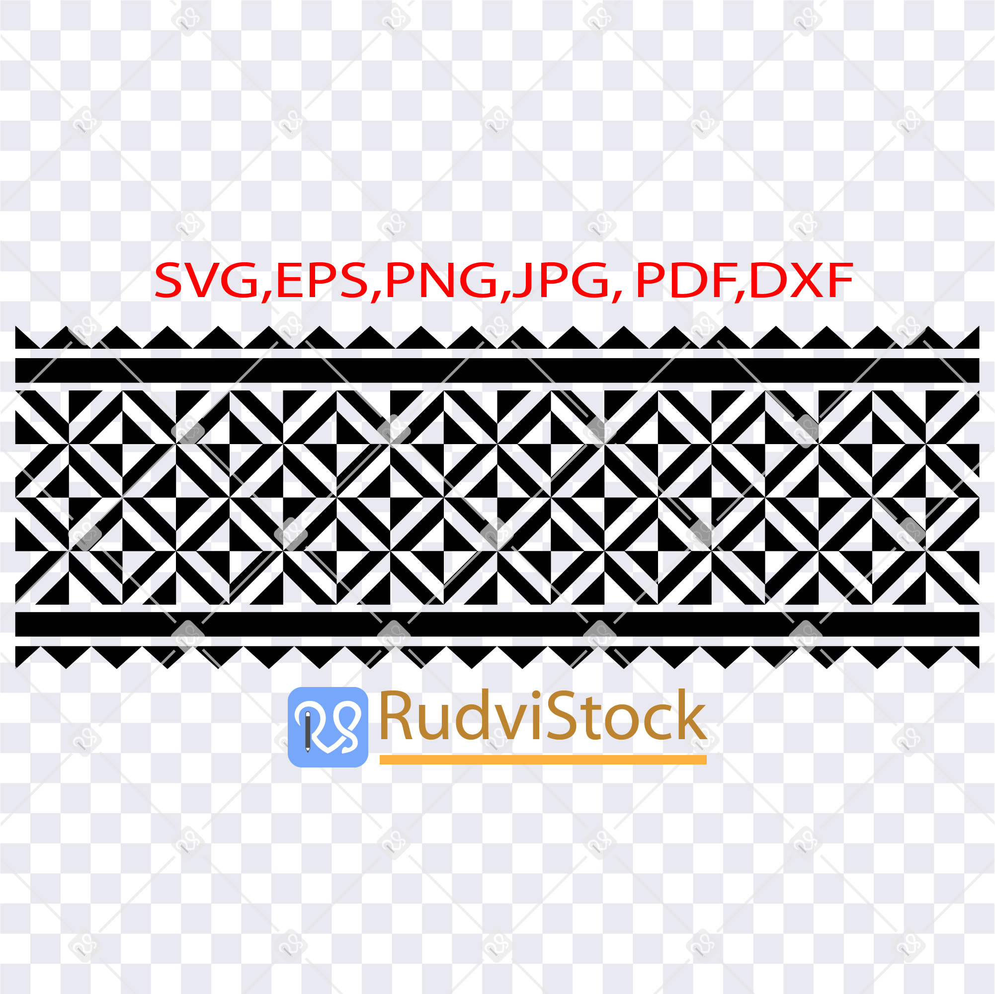 Tongan tattoo tribal seamless border pattern - Inspire Uplift